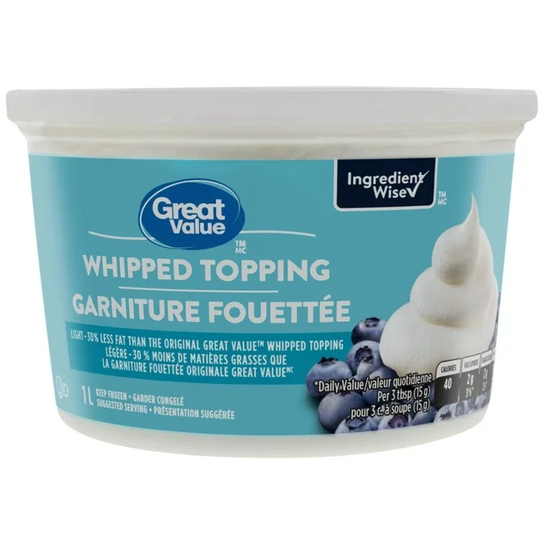 Great Value Light Whipped Topping, 1 L – Your Needs