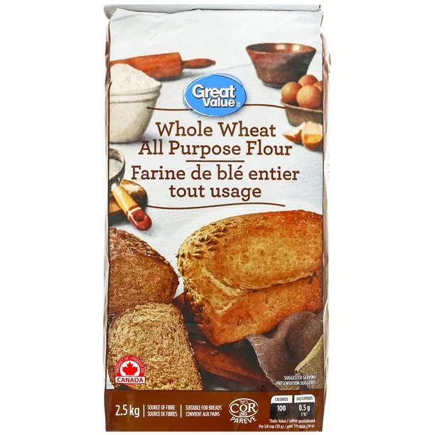 Great Value Whole Wheat All-Purpose Flour, 2.5 kg – Your Needs